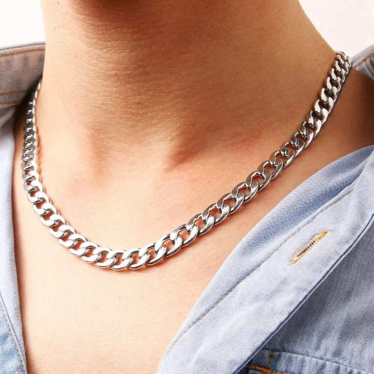 ‘THICK CUBAN CHAIN’ STAINLESS STEEL NECKLACE – The Shannon Collection
